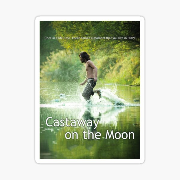 "Castaway on the moon" Sticker by Flowerly | Redbubble