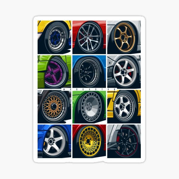 "Wheels fragments" Sticker for Sale by OlegMarkaryan | Redbubble