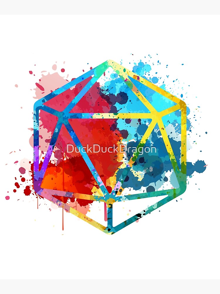 "Dungeons and Dragons D20 Color Explosion" Poster by DuckDuckDragon ...