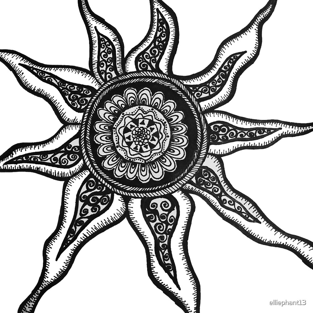 "Zentangle Sun " by elliephant13 | Redbubble