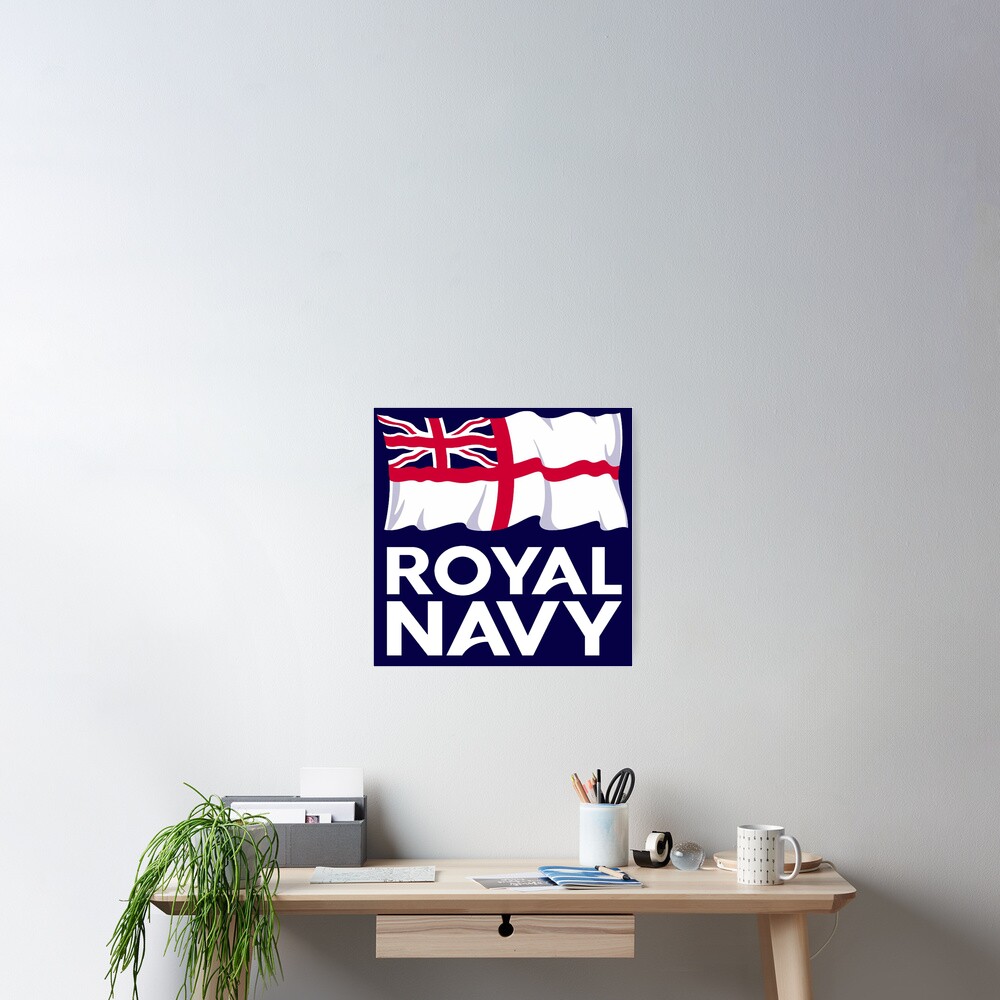 "Royal Navy Ensign and Logo" Poster by Quatrosales | Redbubble