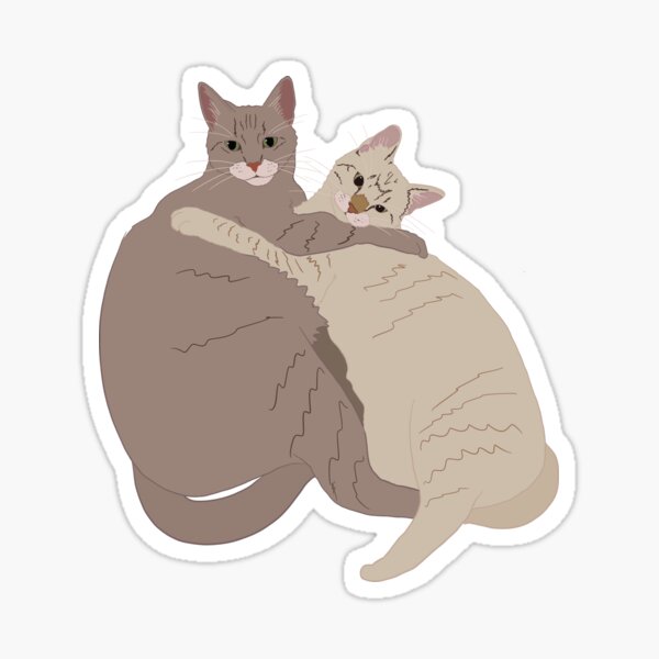 Cuddling Cats Stickers | Redbubble