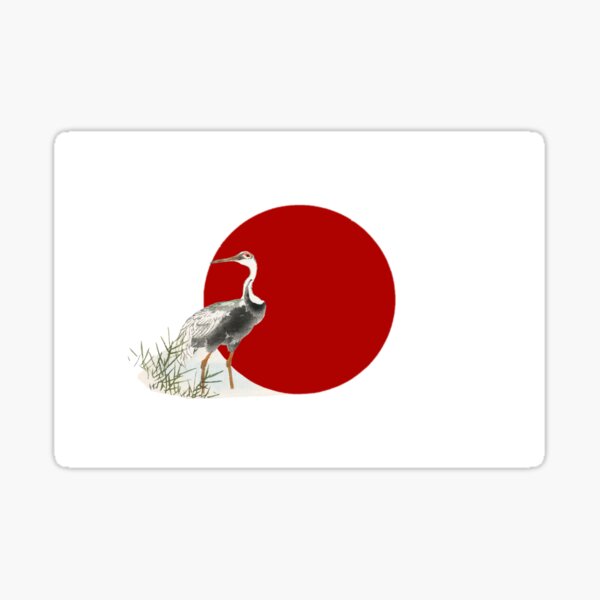 "Japanese Flag - Crane" Sticker by weavernap | Redbubble