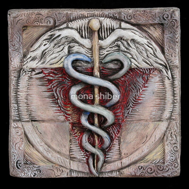 "Spiral three: caduceus " by Mona Shiber | Redbubble