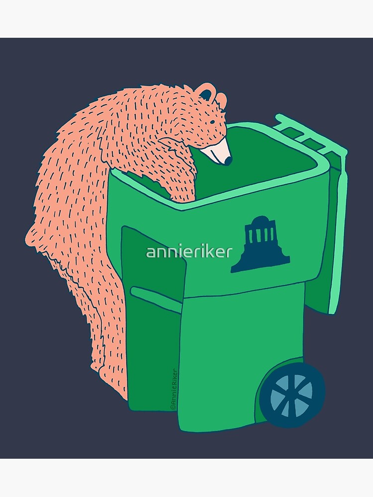 "Bear Trash" Postcard for Sale by Ann Riker | Redbubble