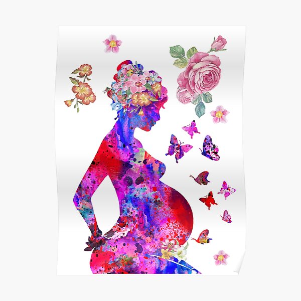 "Pregnancy, pregnant woman" Poster for Sale by Rosaliartbook | Redbubble