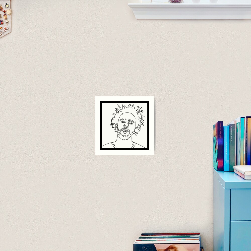 "J Cole Outline" Art Print for Sale by skidd-design | Redbubble