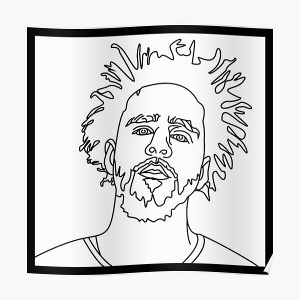 "J Cole Outline" Poster by skidd-design | Redbubble