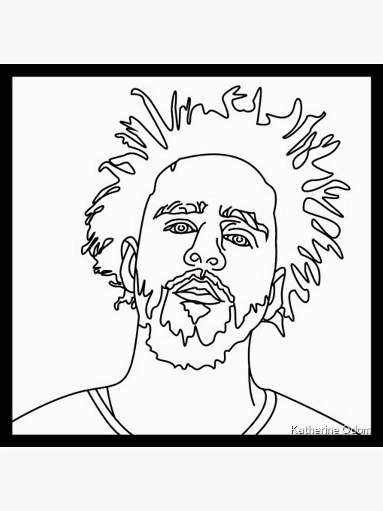 "J Cole Outline" Sticker for Sale by skidd-design | Redbubble