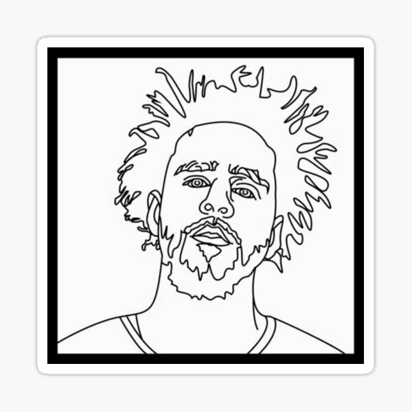 "J Cole Outline" Sticker for Sale by skidd-design | Redbubble