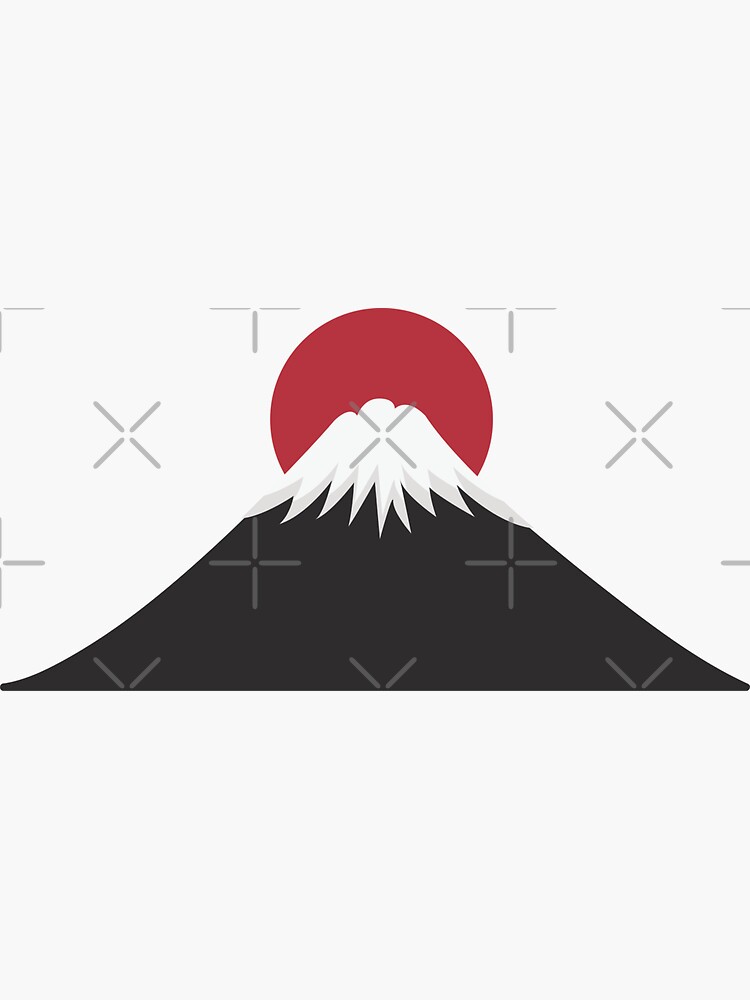 "Japan Mountain & Sun" Sticker for Sale by Fredonfire | Redbubble