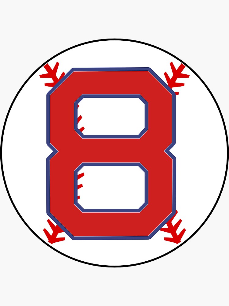 "Baseball 8 Eight Red" Sticker for Sale by bosoxicated | Redbubble