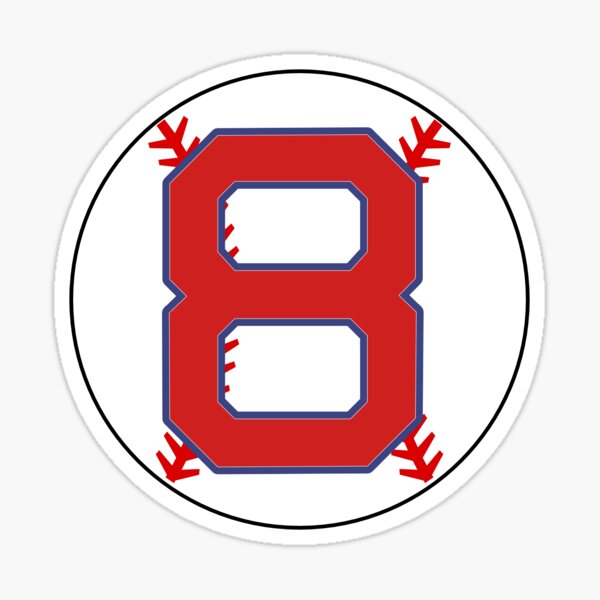 "Baseball 8 Eight Red" Sticker for Sale by bosoxicated | Redbubble