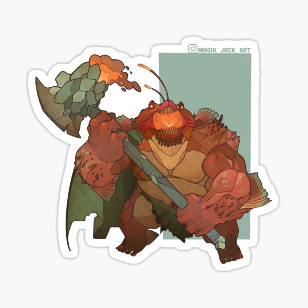 "Benthic Barbarian - Monkfish" Sticker for Sale by MrMagikMan | Redbubble