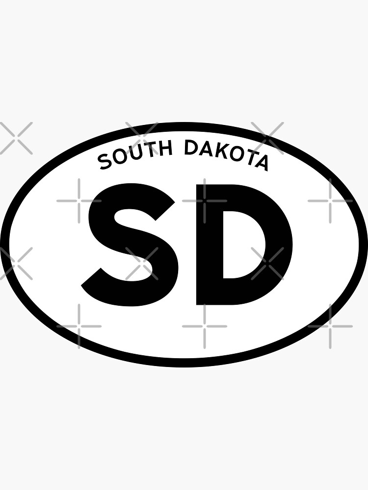 "SD, South Dakota — Oval Decal" Sticker for Sale by chgt | Redbubble