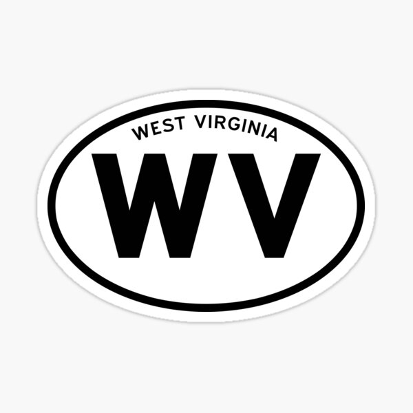 "WV, West Virginia — Oval Decal" Sticker by chgt | Redbubble