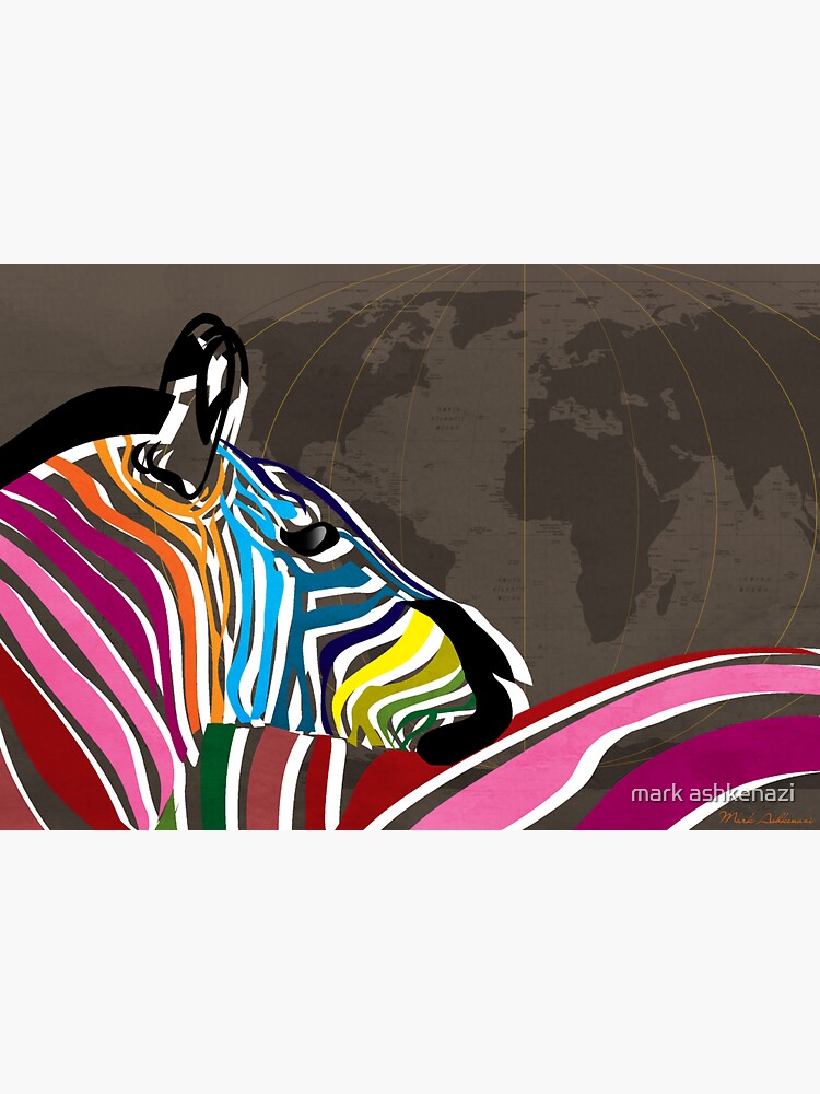 "zebra map" Sticker for Sale by motiashkar | Redbubble