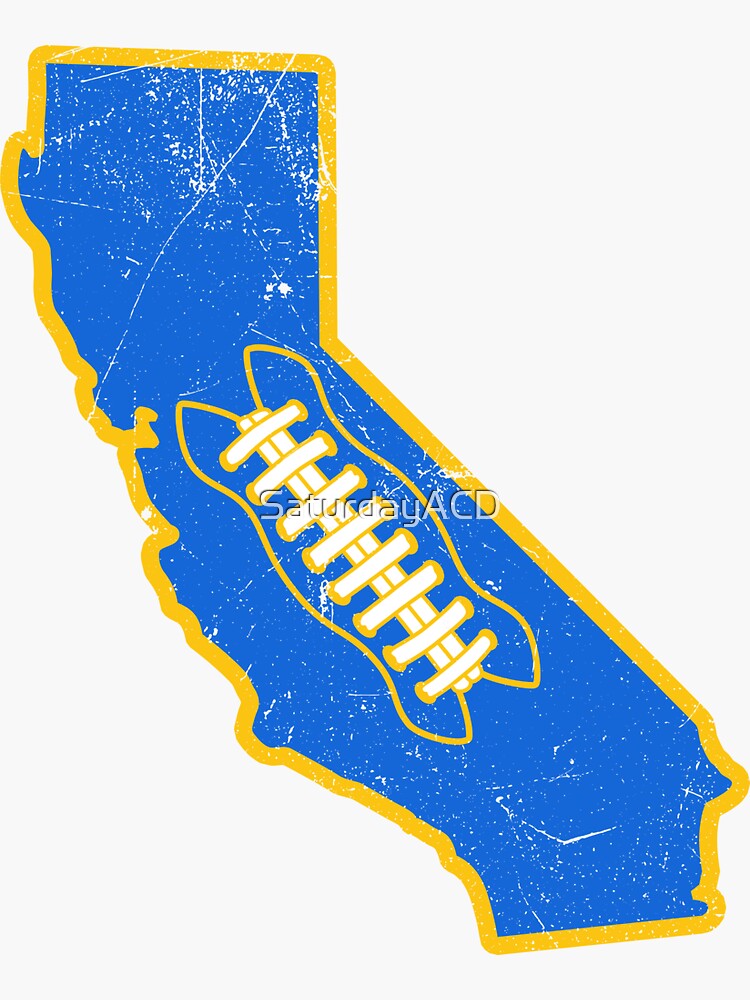 "California Football, Retro - White/Powder Blue" Sticker for Sale by ...