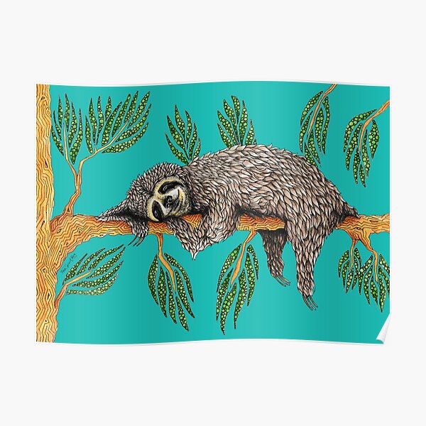 "Sloth Totem" Poster for Sale by Free-Spirit-Meg | Redbubble