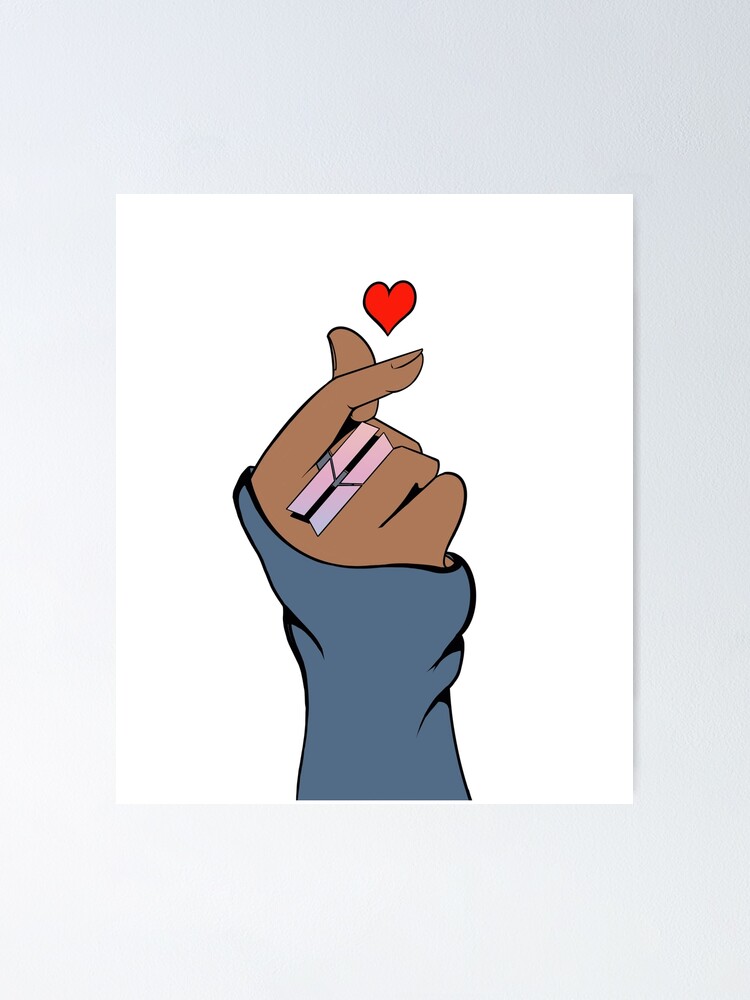 "Kpop hand heart with BTS ring for ARMY love" Poster for Sale by ...