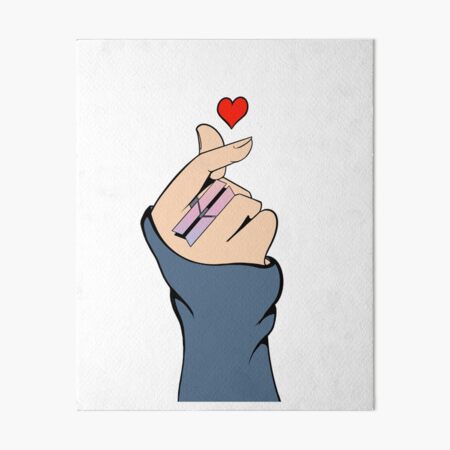 "Kpop hand heart with BTS ring for ARMY love" Art Board Print for Sale ...