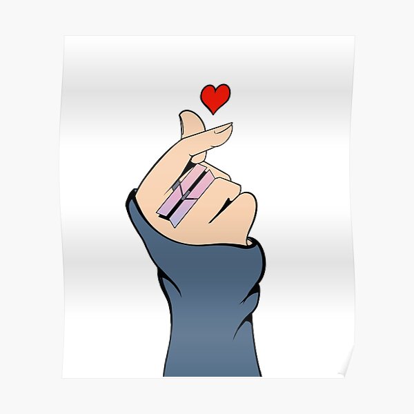 "Kpop hand heart with BTS ring for ARMY love" Poster by DGsmirk | Redbubble