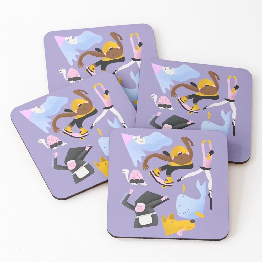 "Cute blobs" Coasters (Set of 4) for Sale by sorayachves | Redbubble