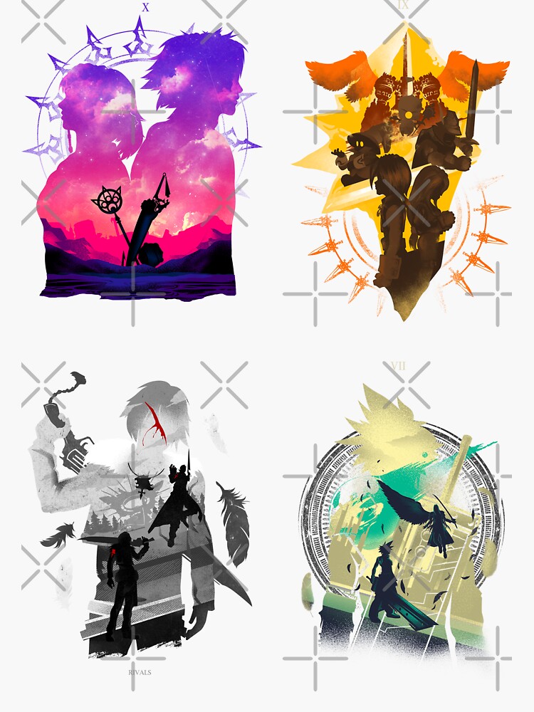"Final Fantasy Set Sticker and Prints" Sticker for Sale by ...