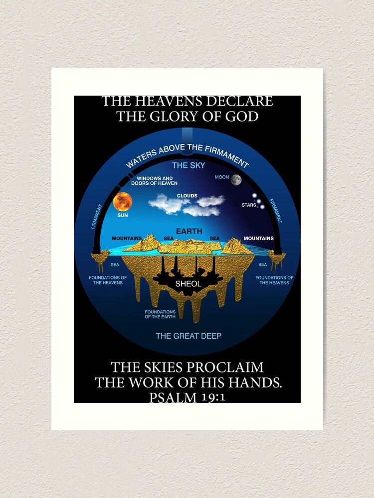 "Biblical Psalm 19:1 Flat Earth Anceint Hebrew Cosmology" Art Print for ...