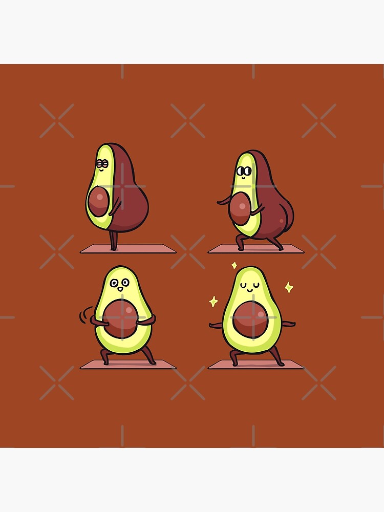 "Warrior II Avocado Yoga" Poster for Sale by Huebucket | Redbubble