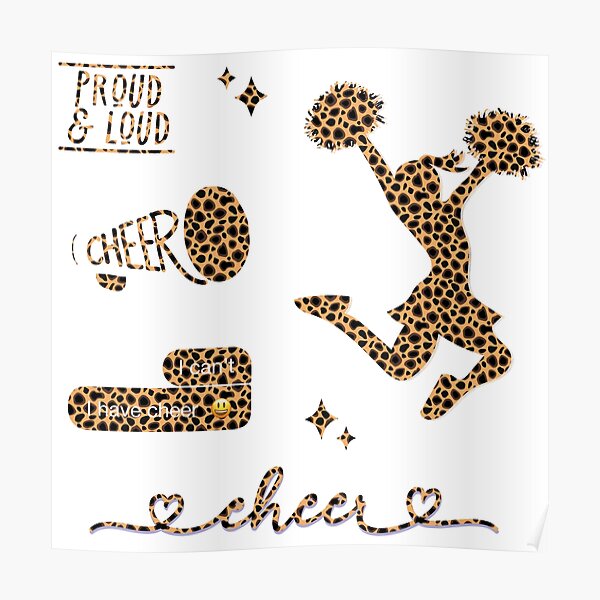 "Cheetah Animal Print Cheer Cheerleading Pack" Poster for Sale by The ...