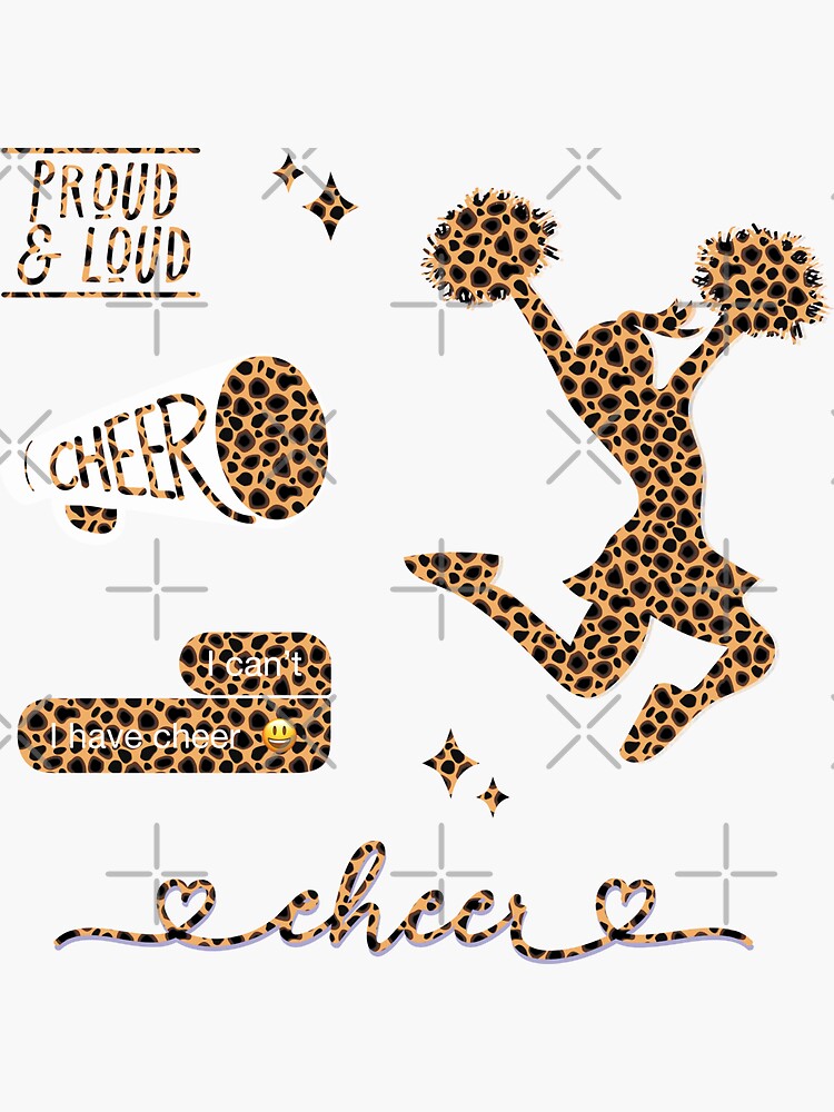 "Cheetah Animal Print Cheer Cheerleading Pack" Sticker for Sale by The ...