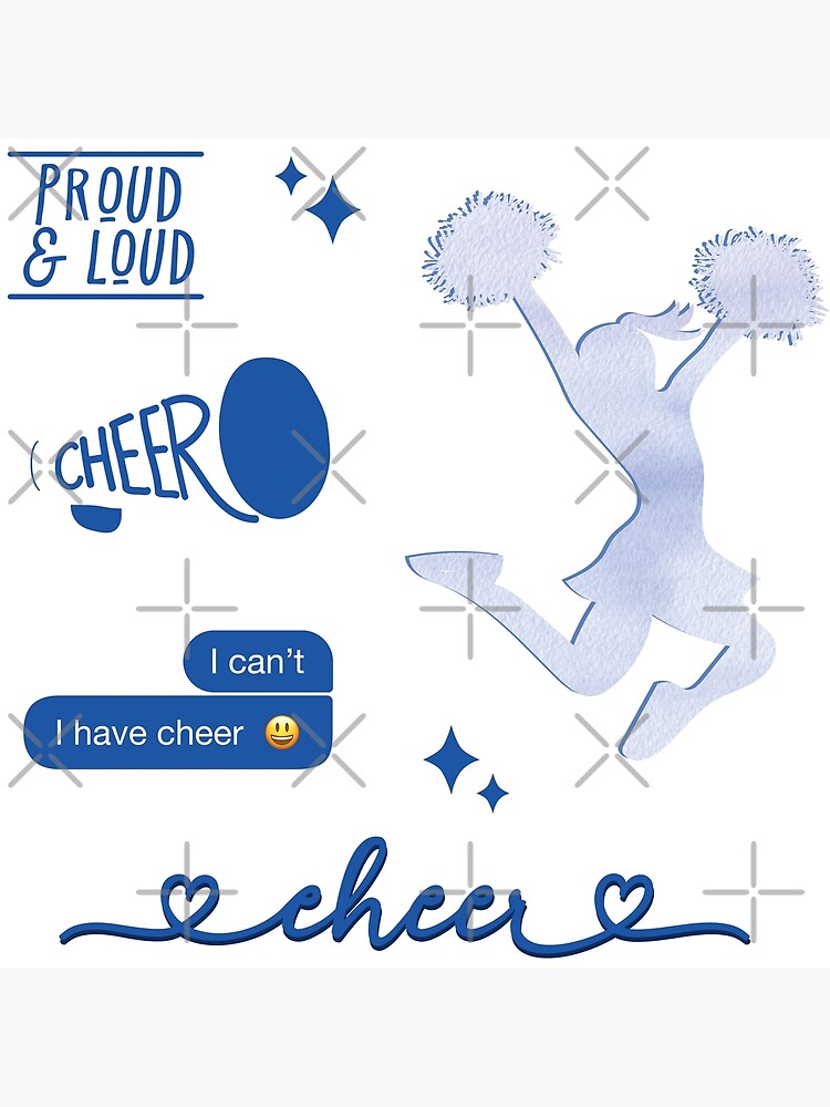 "Blue Watercolor Cheer Cheerleading Pack" Art Print by The-Goods ...