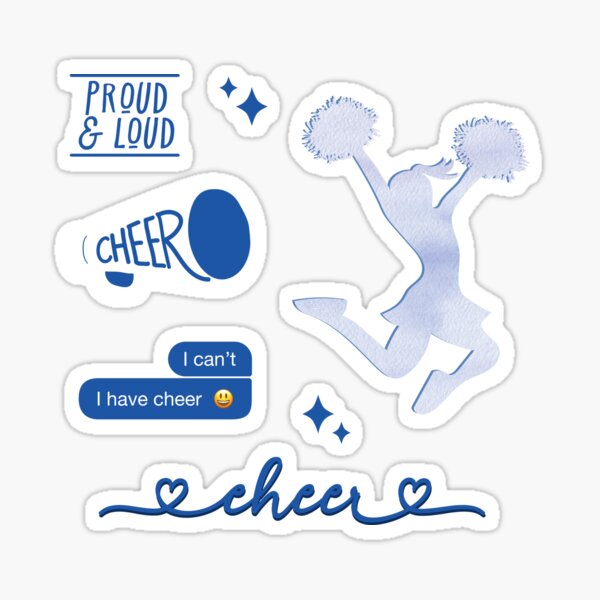 "Blue Watercolor Cheer Cheerleading Pack" Sticker for Sale by The-Goods ...
