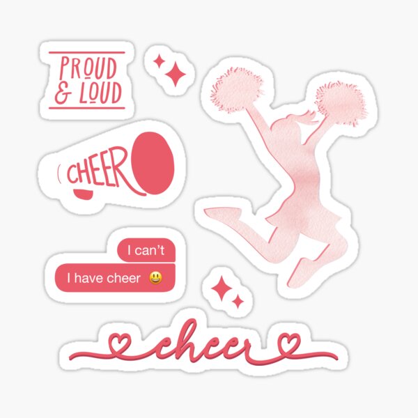 "Coral Watercolor Cheer Cheerleading Pack" Sticker by The-Goods | Redbubble