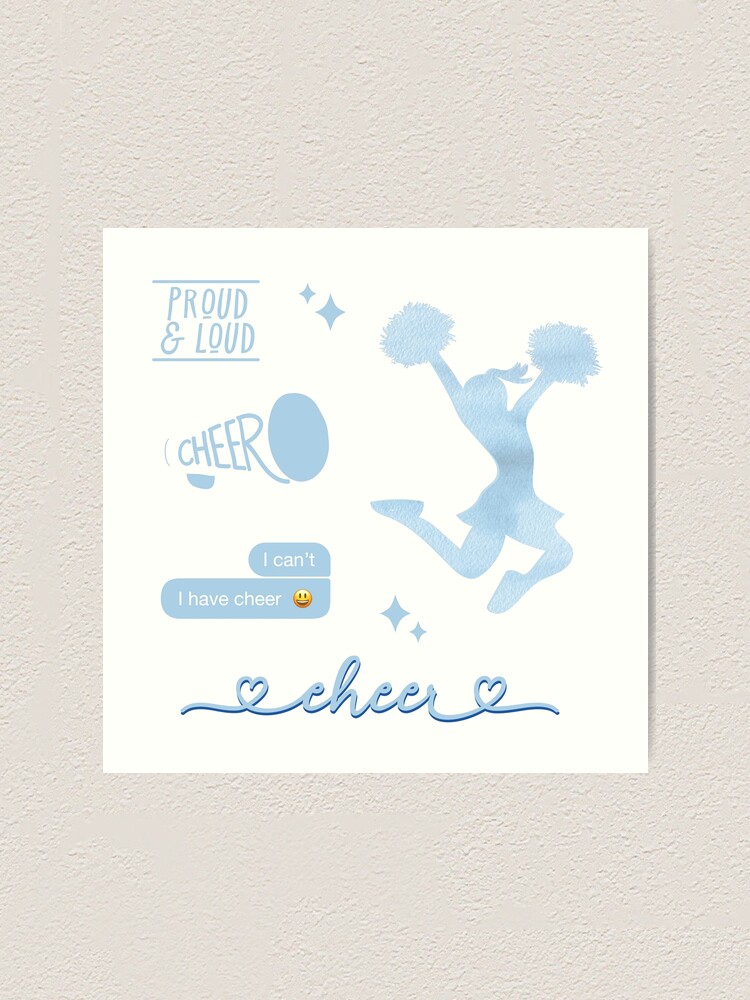 "Light Blue Watercolor Cheer Cheerleading Pack" Art Print by The-Goods ...