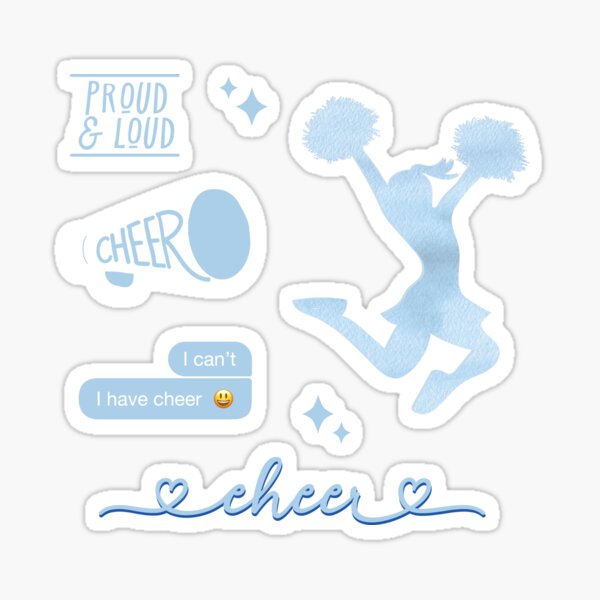 "Light Blue Watercolor Cheer Cheerleading Pack" Sticker by The-Goods ...