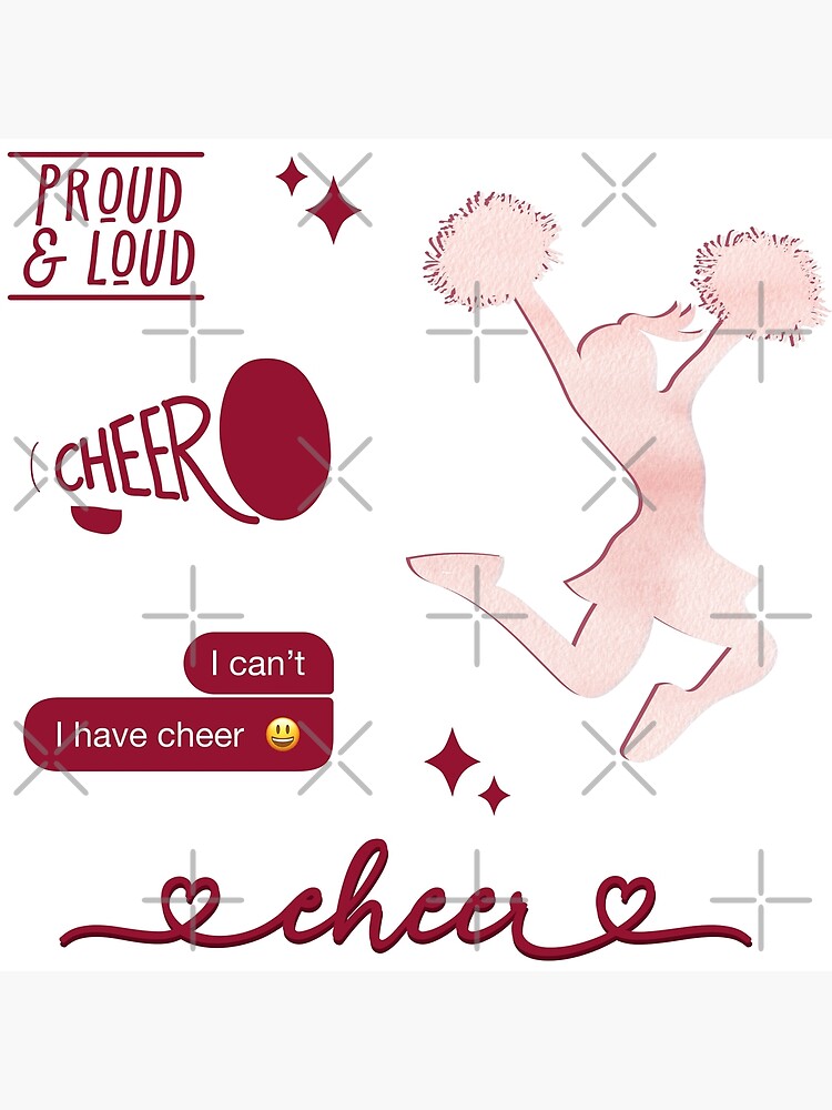"Maroon Watercolor Cheer Cheerleading Pack" Poster for Sale by The ...