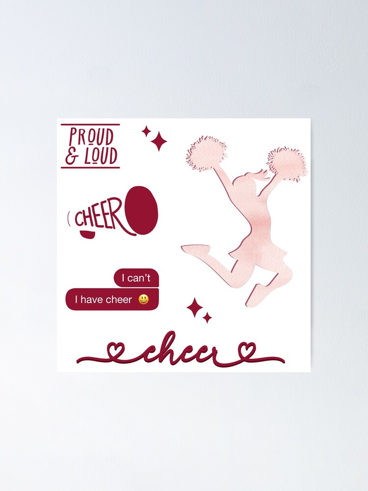 "Maroon Watercolor Cheer Cheerleading Pack" Poster for Sale by The ...