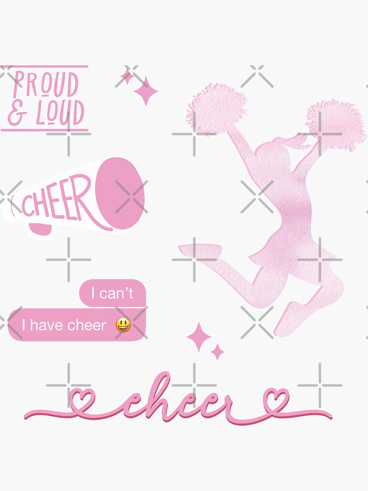 "Pink Watercolor Cheer Cheerleading Pack" Sticker by The-Goods | Redbubble