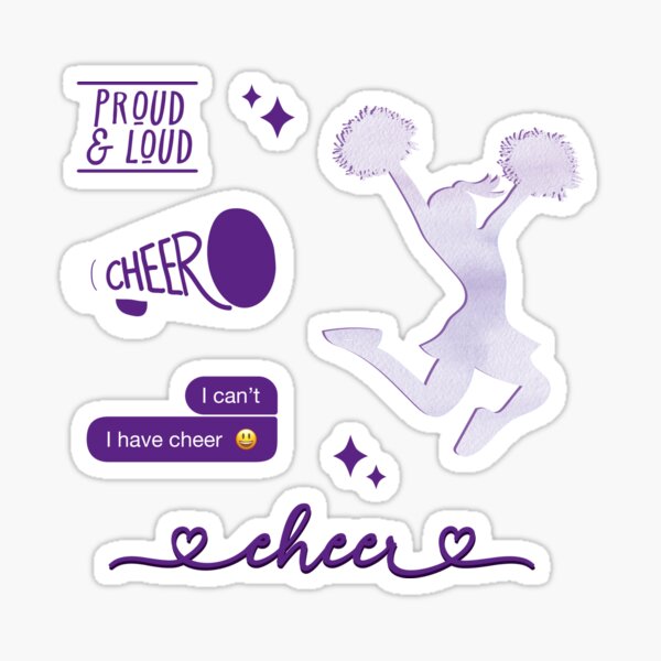 "Purple Watercolor Cheer Cheerleading Pack" Sticker by The-Goods ...