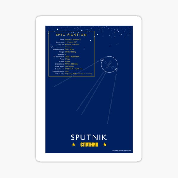 "Sputnik Blueprint" Sticker for Sale by andrewamoore | Redbubble