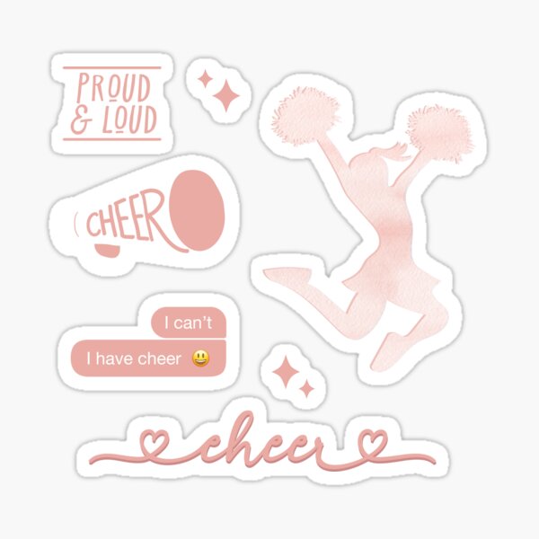 "Peach Blush Pink Watercolor Cheer Cheerleading Pack" Sticker for Sale ...