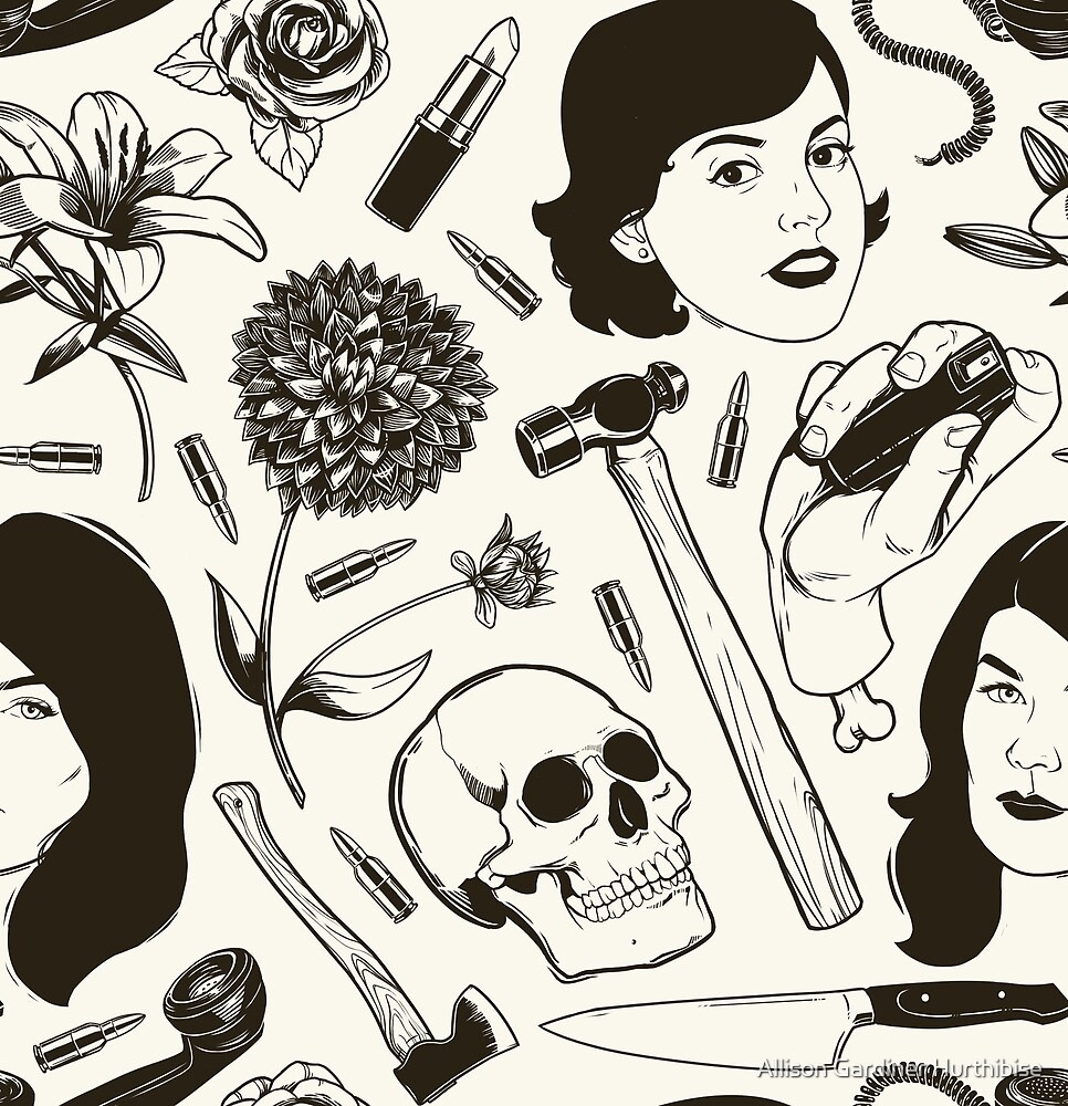 "True Crime Pattern" by Allison Gardiner Hurthibise | Redbubble