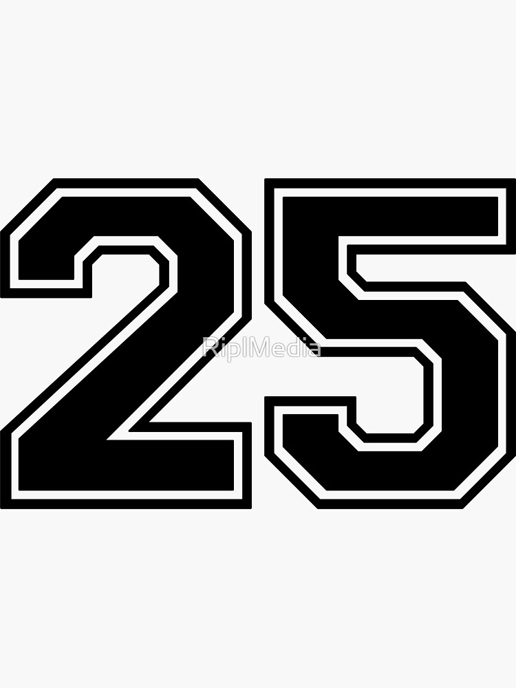 "Varsity Team Sports Uniform Number #25 - Black" Sticker for Sale by ...