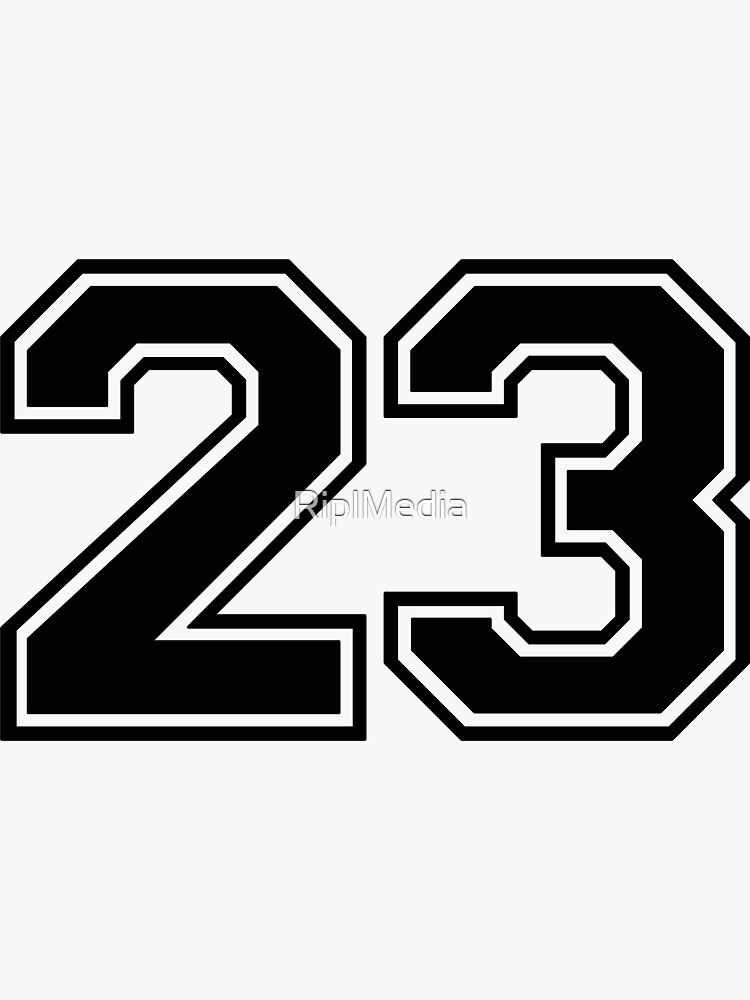 "Varsity Team Sports Uniform Number #23 - Black" Sticker for Sale by ...