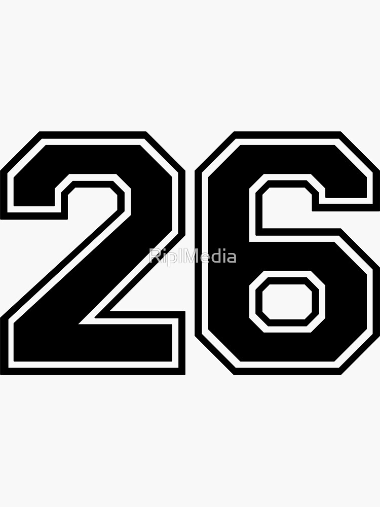 "Varsity Team Sports Uniform Number #26 - Black" Sticker for Sale by ...