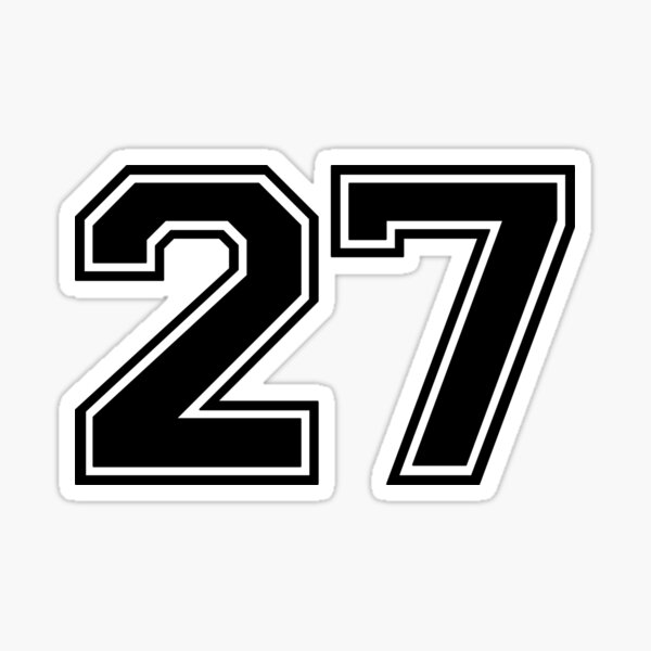 "Varsity Team Sports Uniform Number #27 - Black" Sticker for Sale by ...