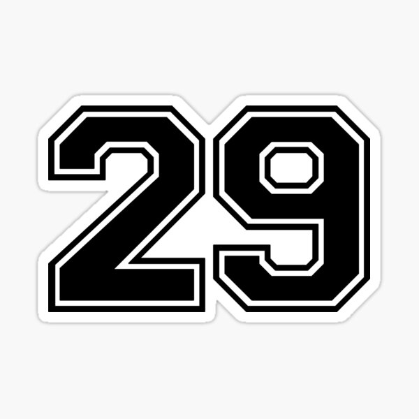 "Varsity Team Sports Uniform Number #29 - Black" Sticker for Sale by ...
