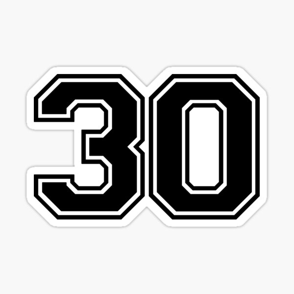 "Varsity Team Sports Uniform Number #30 - Black" Sticker for Sale by ...